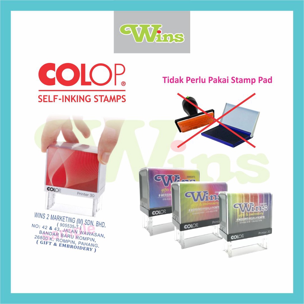 Cop/Rubber Stamp/Self Inking Stamp / Cop Dakwat Terus (Colop) | Shopee ...