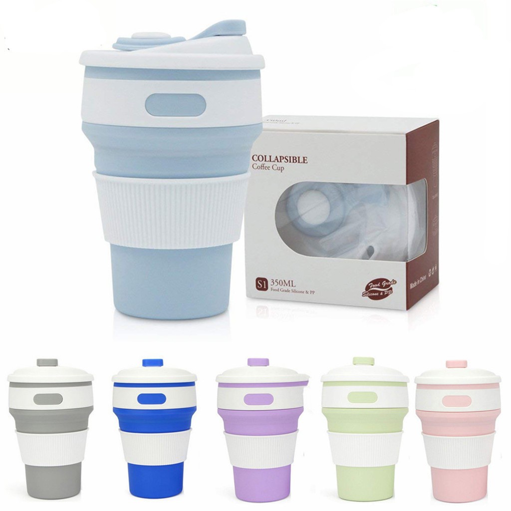 350ml Silicone Collapsible Coffee Cup Portable Teacup Water Cups Mug ...