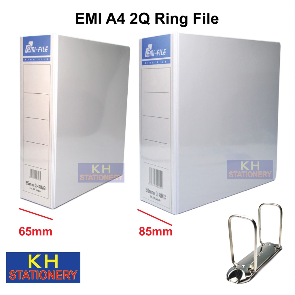 EMI A4 2Q Ring File 65mm / 80mm /EMI PVC 2D Ring File/ Plastic File ...