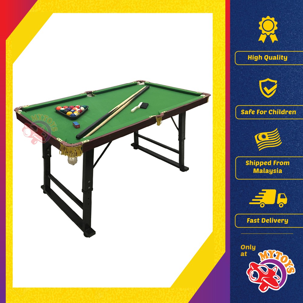 Mini Pool Table 1.2m with Stick, Cue Ball Indoor Sports Wooden Snooker Billiard Set Toys for ...