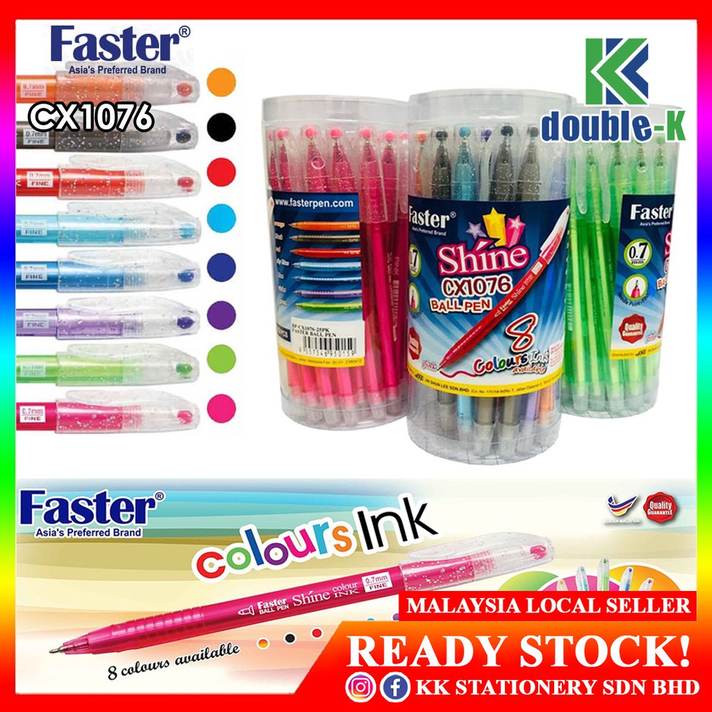 Faster Shine Ball Pen CX-1076 0.7mm 60pcs/Box Rm11/pack | Shopee Malaysia