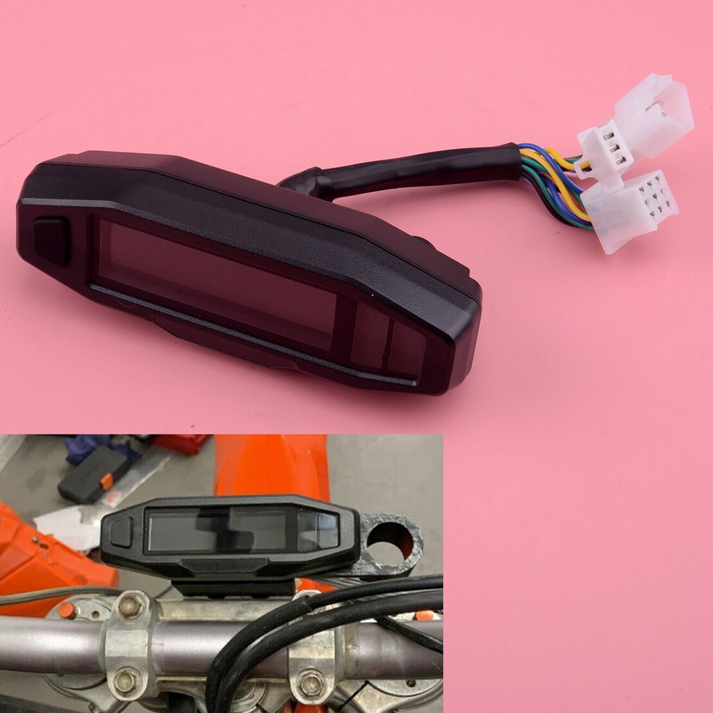 Universal LCD Digital Motorcycle Multi Gauge Bar Speedometer Odo ...