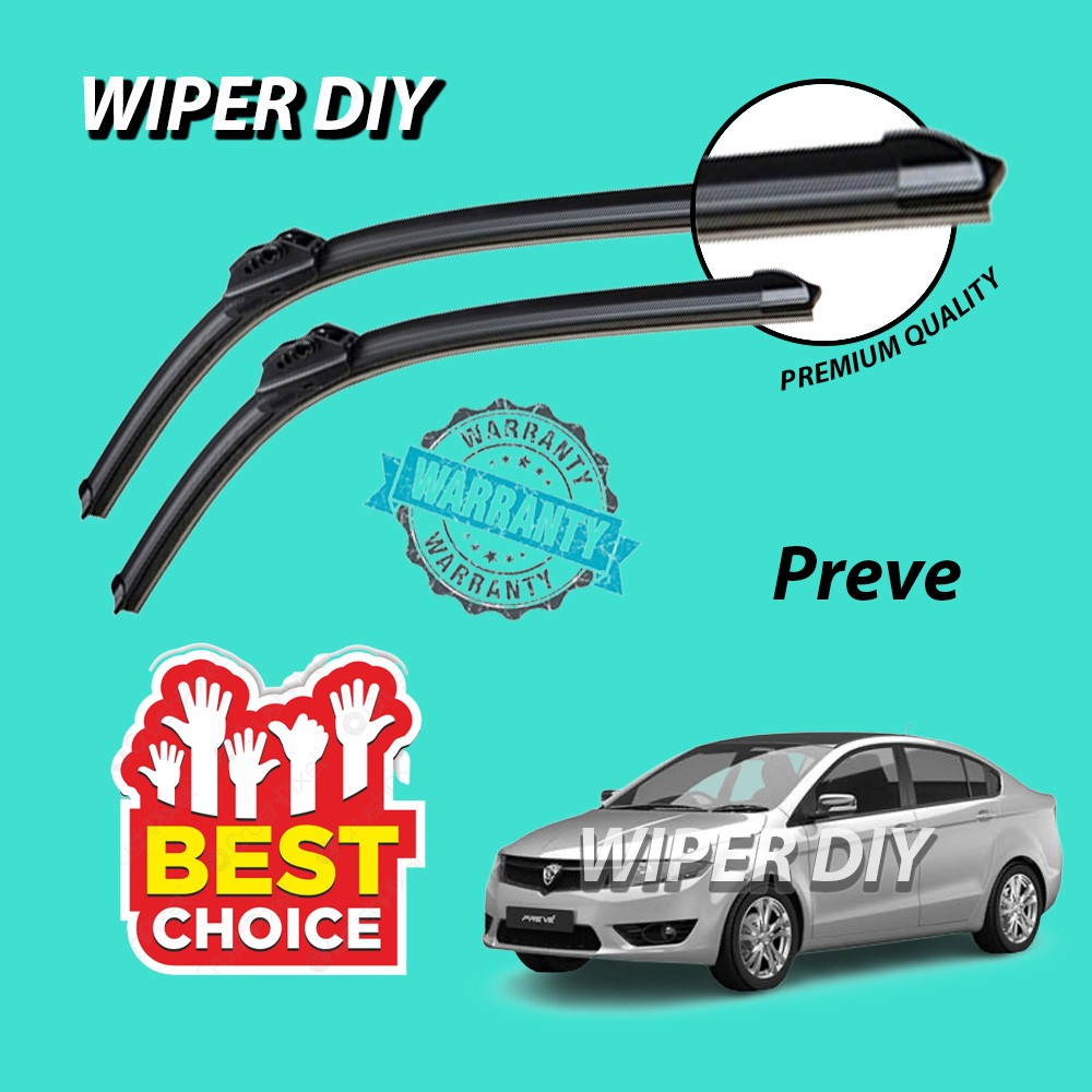 Proton Preve 2012 - Present Silicone Wiper Blade Windscreen Viper ...