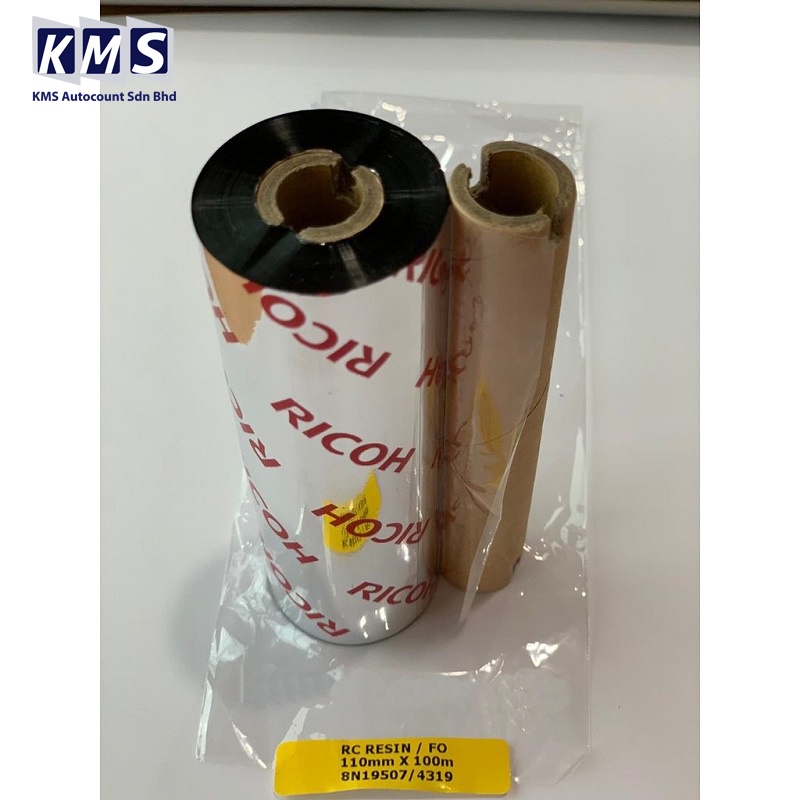 [1 roll] Ricoh 110mm x 100m Wax Resin Ribbon Premium Thermal Transfer ...