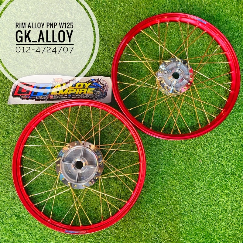 RIM ALLOY 1.4 x 17 + LIDI GOLD + HUB CHROME PNP MOTOR WAVE125 🔥🔥 ...