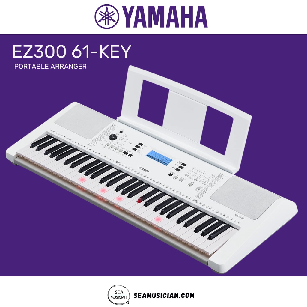 YAMAHA EZ300 61-KEY PORTABLE ARRANGER WITH NOTE STAND & AC ADAPTOR (EZ ...