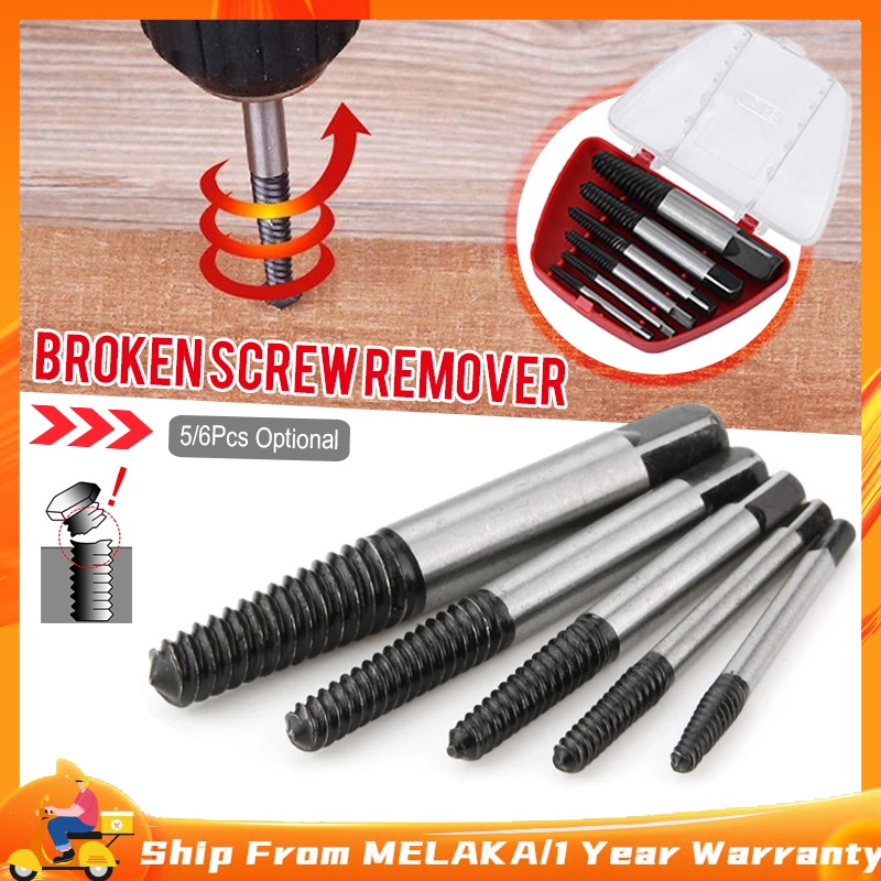 5/6PCS Screw Broken Screw Driver Drill Broken Dril Skru Patah Damaged ...