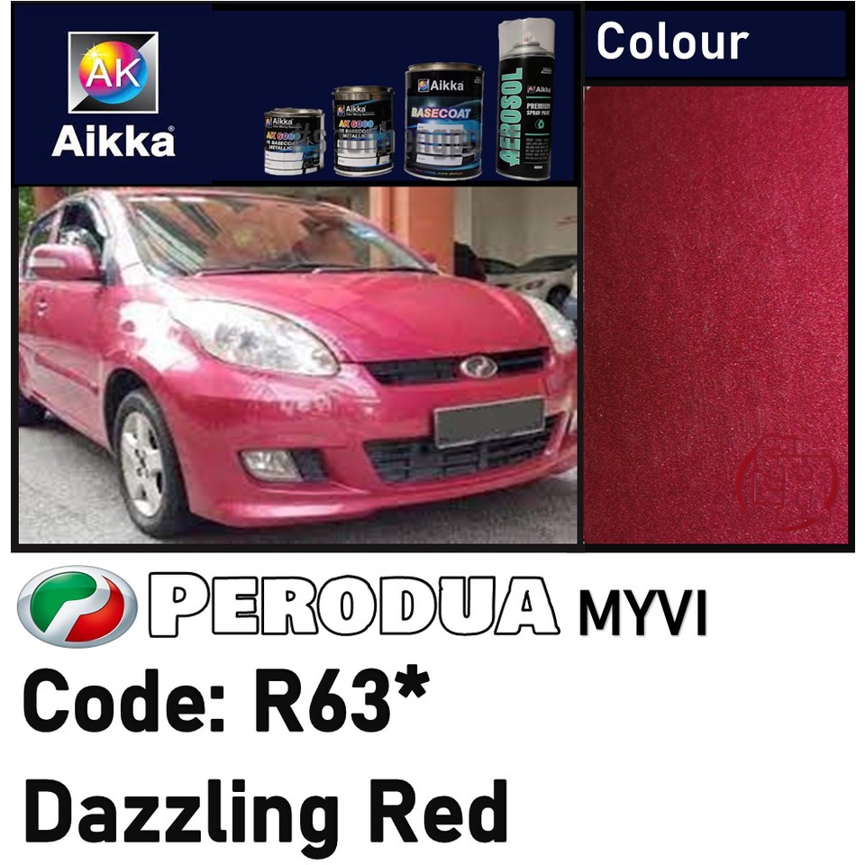 PERODUA MYVI Dazzling Red R63* Pearl /Aikka Oem Factory Colour | Shopee ...