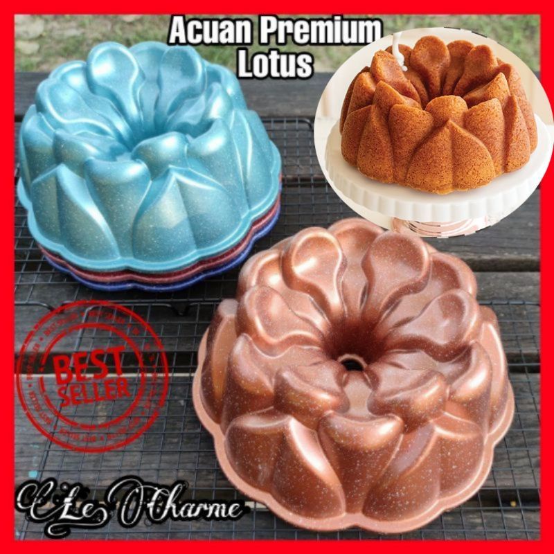 🍰 Lotus Bundt 🎂 Acuan Premium Bundt 9inch!!! 24cm Cake Mold NORDIC CAKE ...