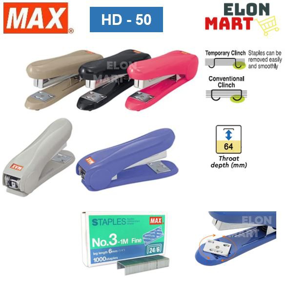 Max Stapler HD-50 / HD-50R Use Max No.3 / No.35 Bullet Staples | Shopee Malaysia