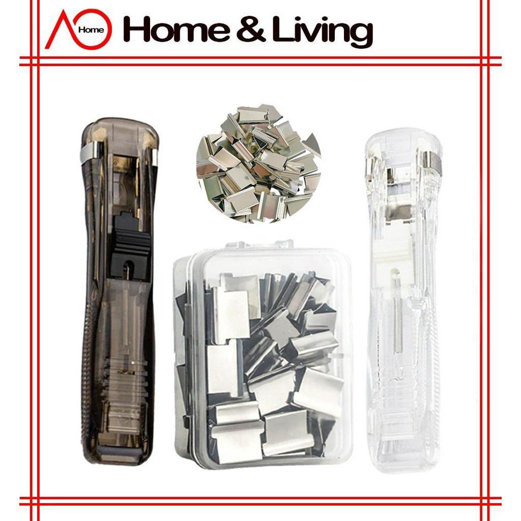 AO HOME Simple Transparent Seamless Paper Clipper Stapler File Binding ...