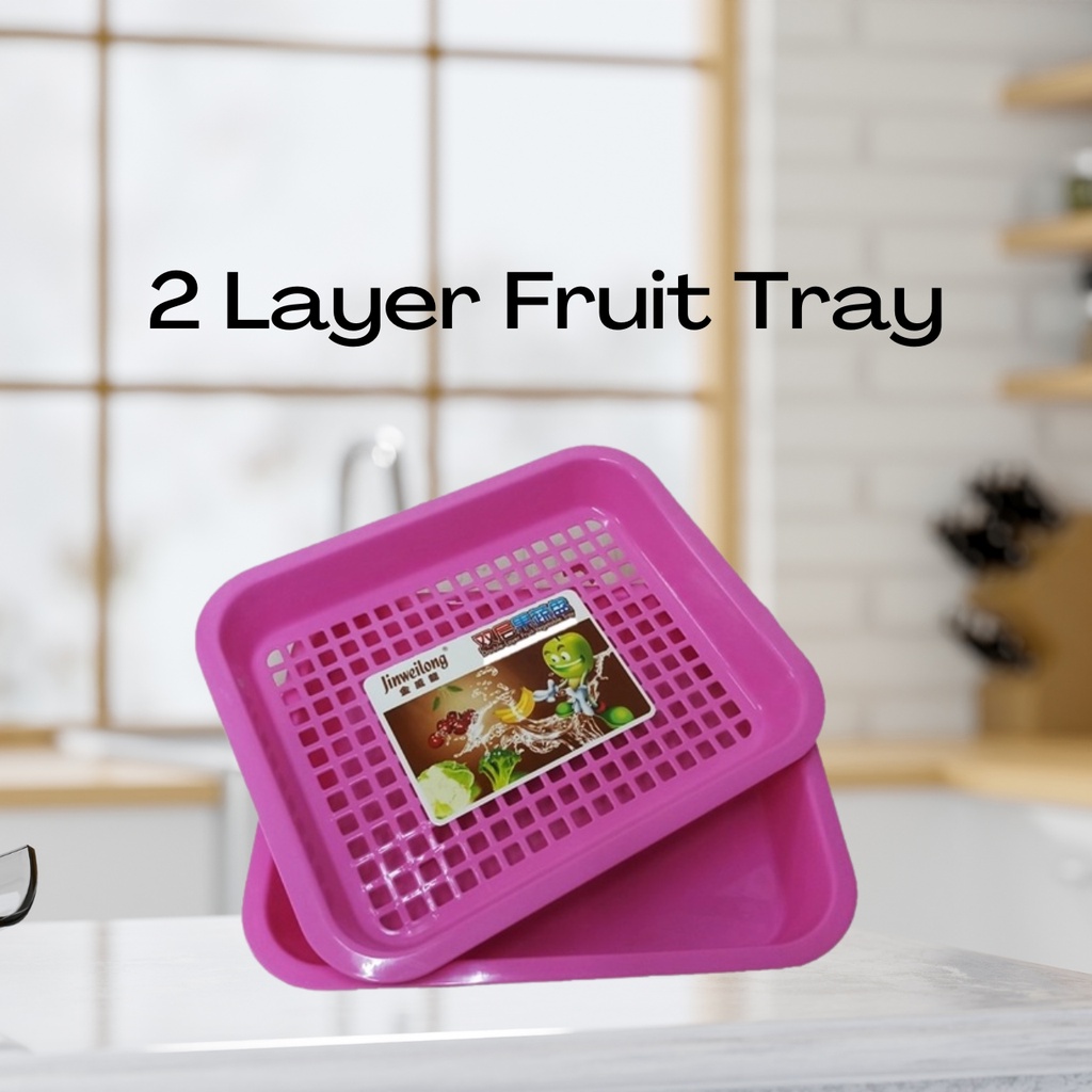 2 Layer Plastic Rectangle Fruit Tray | Shopee Malaysia