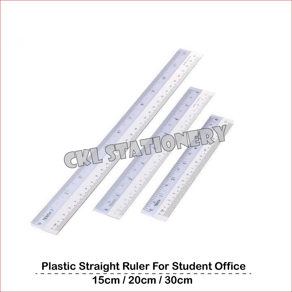 Plastic Straight Ruler 15cm/20cm/30cm For Student Office | Shopee Malaysia