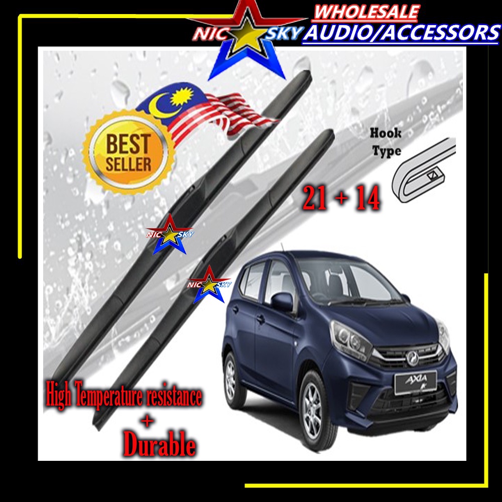 (1-pasang)HIGH-QUALITY HYBARD-WIPER for kereta AXIA Kereta wiper axia ...