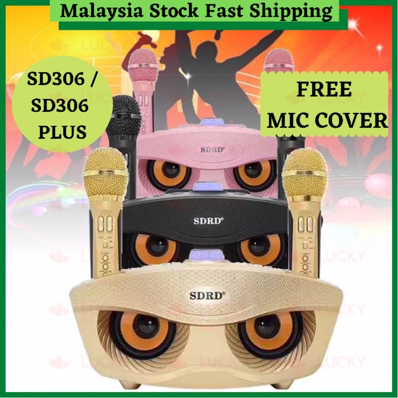 SDRD SD306 Plus SD309 Dual Wireless Microphone Bluetooth Speaker ...