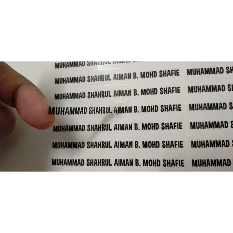 Sticker Nama Sekolah Transparent/White WATERPROOF | Shopee Malaysia