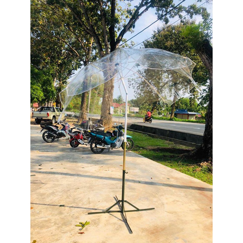 PAYUNG BULAT TRANSPARENT 5 KAKI CANVAS TRANSPARENT UV PAYUNG BULAT ...