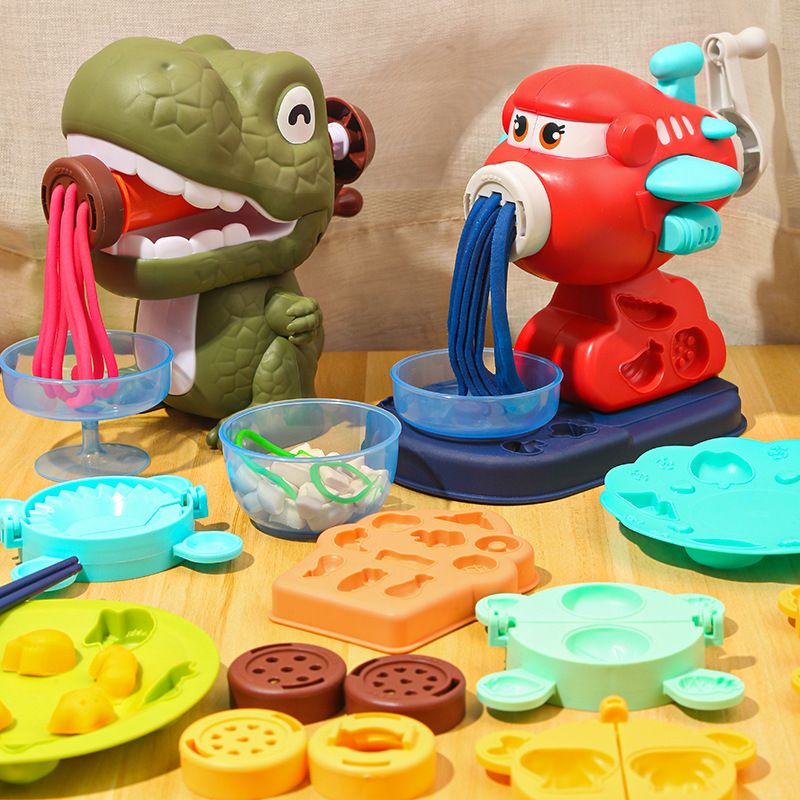 Fun Dinosaur Color Clay Machine Toy Wheat Pastel Clay Noodle Machine ...