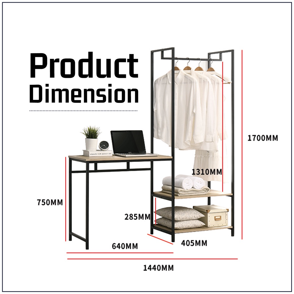 Color Life Nikki Study Desk With Wardrobe / Computer Table With ...