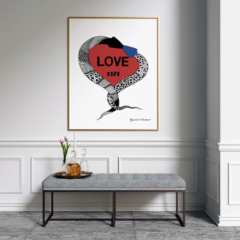 💥READY STOCK💥Yves Saint Laurent YSL LOVE Poster 1977 ModernArtwork ...