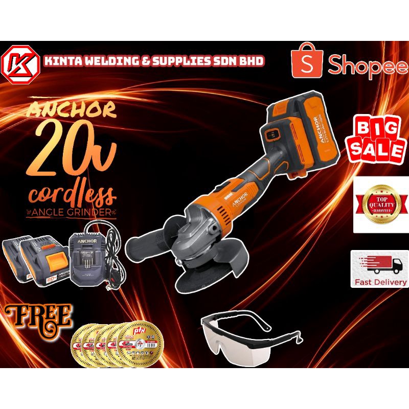 🔥Ready Stock 🔥ANCHOR 20v CORDLESS GRINDER ANGLE GRINDER BRUSHLESS ...