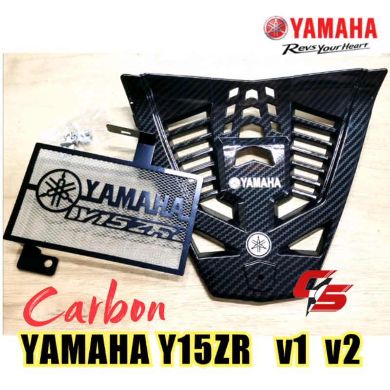 Y15 Y15ZR V1 V2 ENGINE COVER PVC Carbon Black + COOLANT NET RADIATOR ...