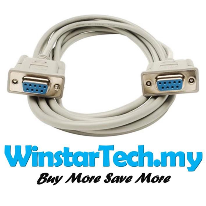 1.5M 3M 5M 10M 15M RS232 Serial DB9 9Pin Female to Female 2-3 Cross ...