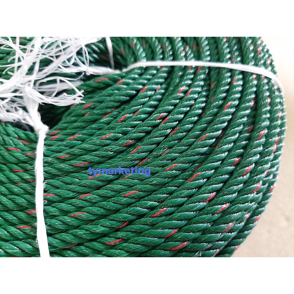 Nylon P.E Rope Green Nylon Polyethylene Rope / Tali Lembu Hijau 3mm/4mm/5mm/6mm/8mm | Shopee ...