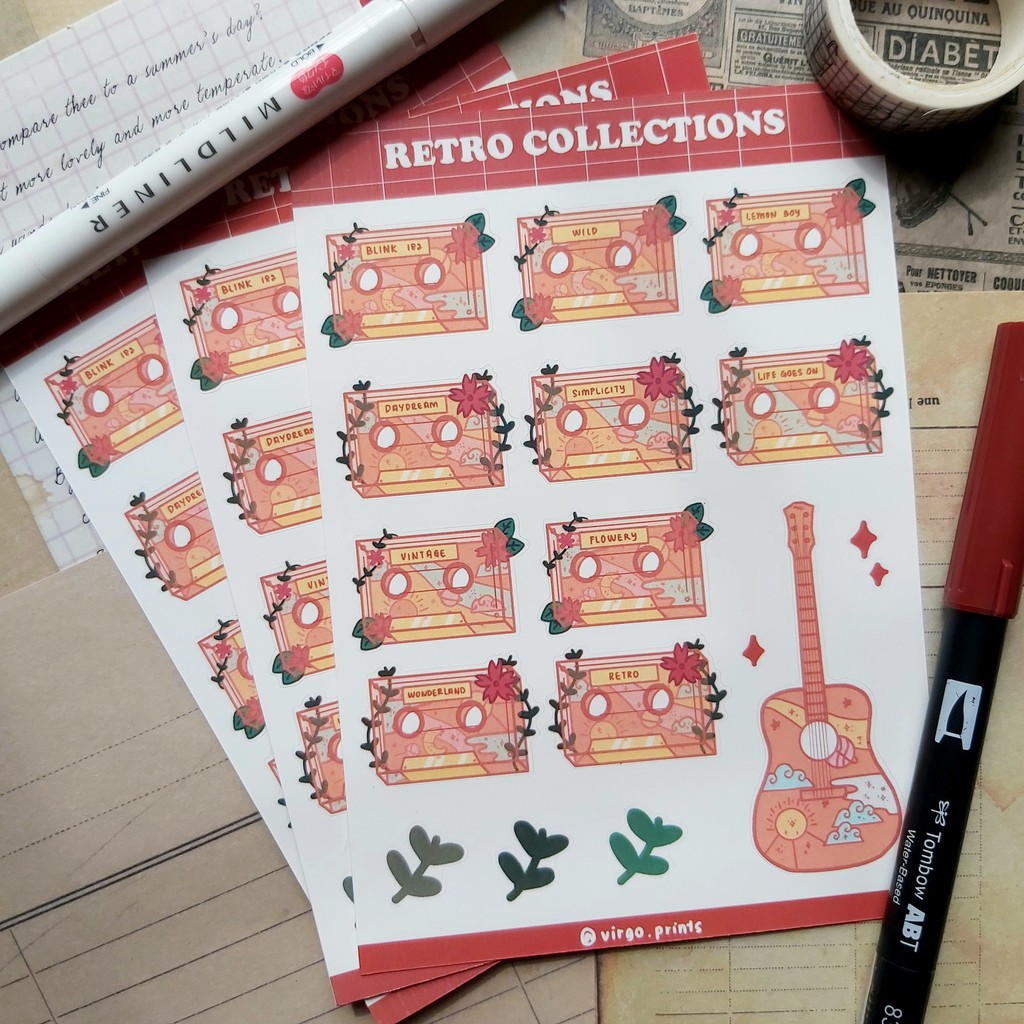 📼Retro Collections Sticker Sheet📼 | Shopee Malaysia