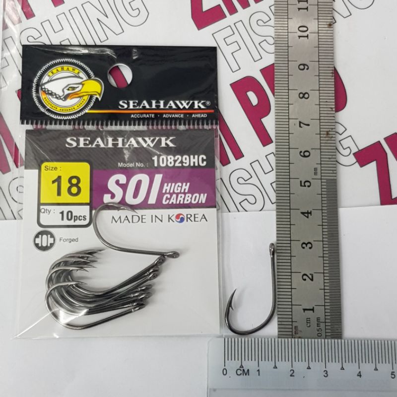 (Size 12-20) Seahawk 10829HC SOI High Carbon Fishing Hook | Shopee Malaysia