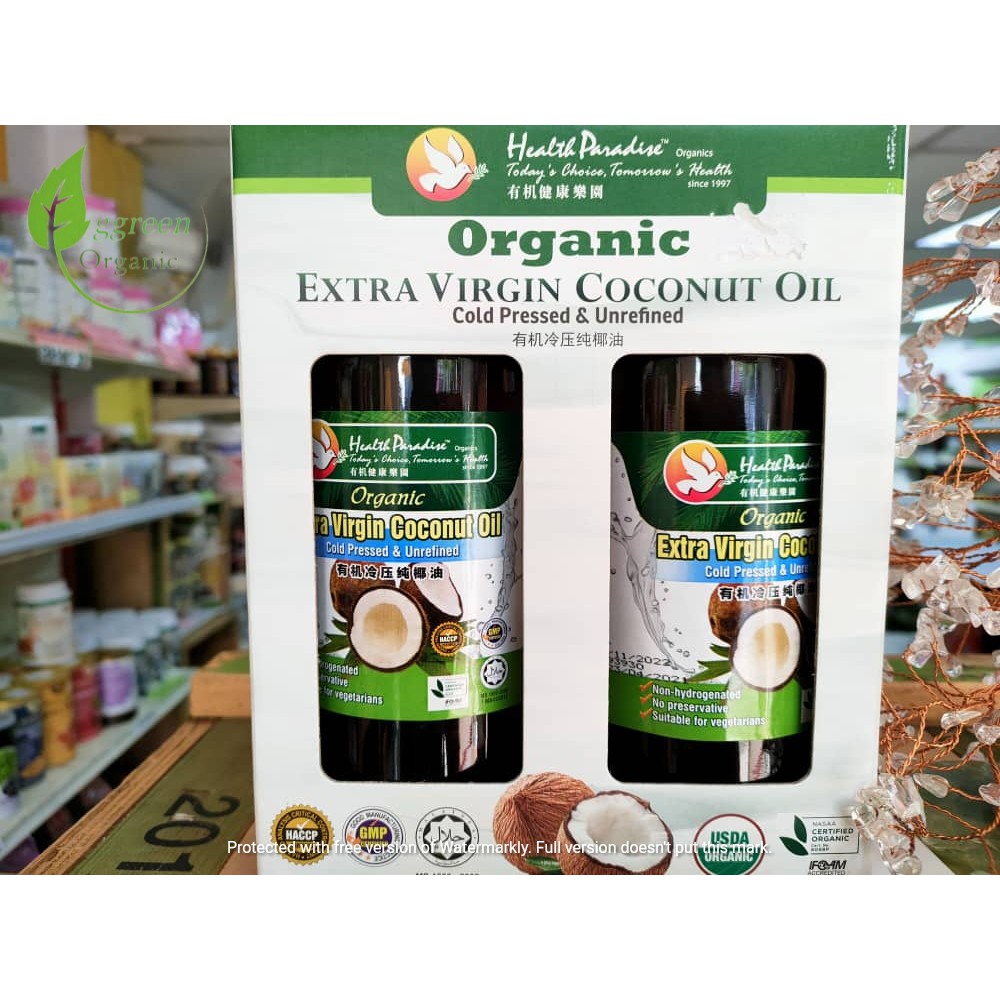 HEALTH PARADISE Twin Pack Extra Virgin Coconut Oil (Cold Pressed) (500mLx2) | Shopee Malaysia