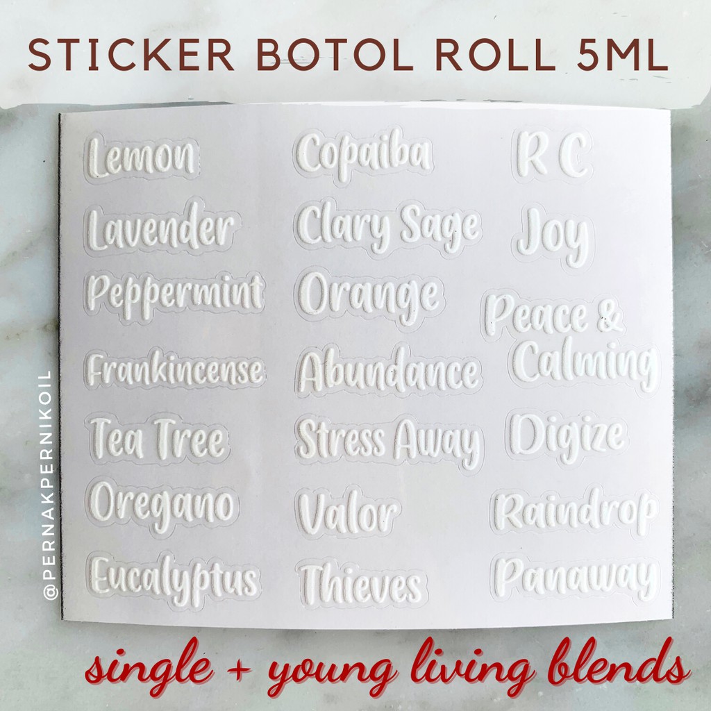 5ml roll on bottle Sticker bottle roller essential oil label Sticker ...