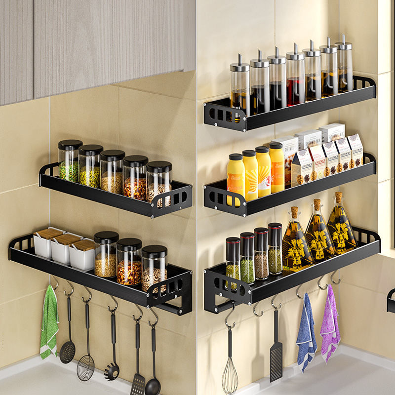 Spice Rack Condiments Storage Rack Hanging Kitchen Organizer Wall ...