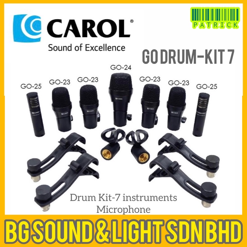 CAROL DRUM KIT 7 Instruments MICROPHONE / DRUM MIC / MICRPHONE DRUM ...