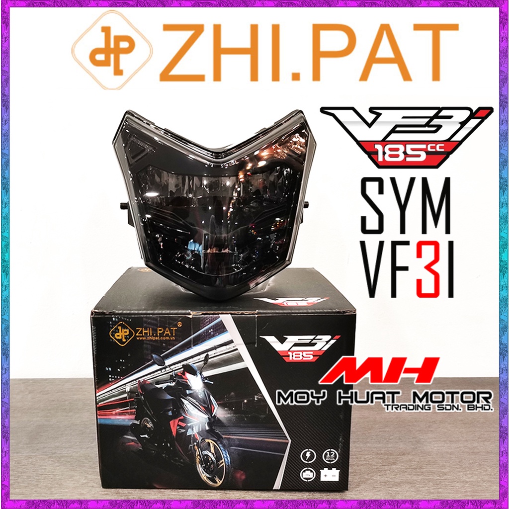 SYM VF3 VF3I VF 3I HEAD LAMP LED LIGHT LAMP LED ZHIPAT ZHI PAT / SYM 185 SYM VF3i 185 Headlamp ...