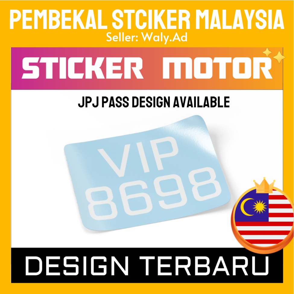Motorcycle Sticker Motor / Number Plate Stiker Motor Depan Custom ...
