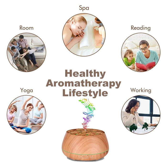 Ultrasonic Aroma Diffuser with Bluetooth Music Apps Remote | Shopee ...