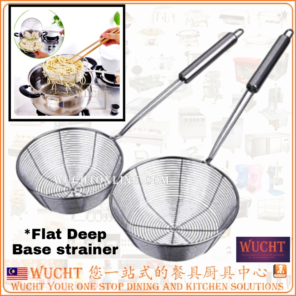 【WUCHT】14 - 20 Stainless Steel Deep Mesh Strainer Noodle Strainer Deep Spider Strainer Frying ...