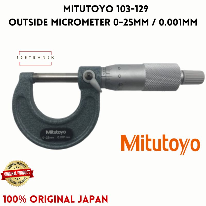 Mitutoyo 103-129 Outside Micrometer 0-25mm (0.001mm) Outside Micrometer | Shopee Malaysia