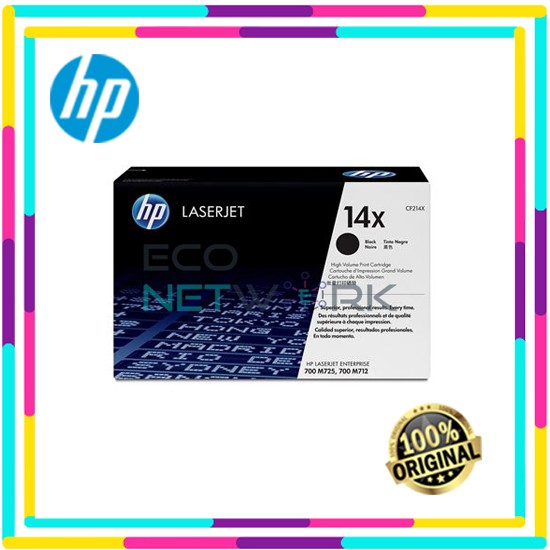 HP ORIGINAL 14X (CF214X) LASERJET 700 MFP M712 HIGH CAP BLACK CARTRIDGE ...