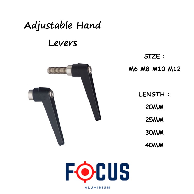🇲🇾 ADJUSTABLE HANDLE WITH SCREW FOR MACHINERY ALUMINIUM PROFILE M6 M8 ...
