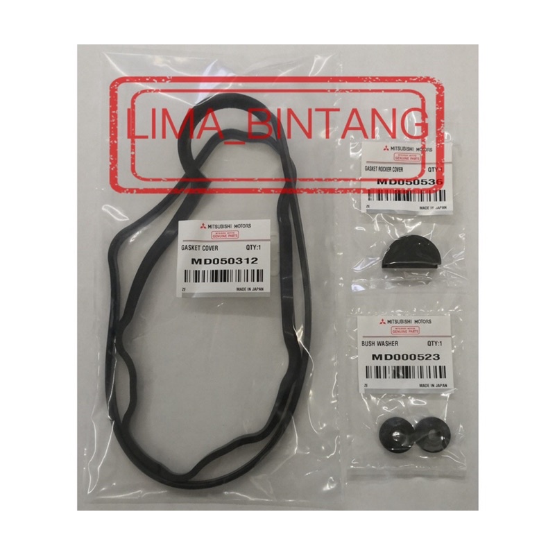 Valve Cover Gasket WITH Half Moon Seal & Valve Cover Bush Mitsubishi ...