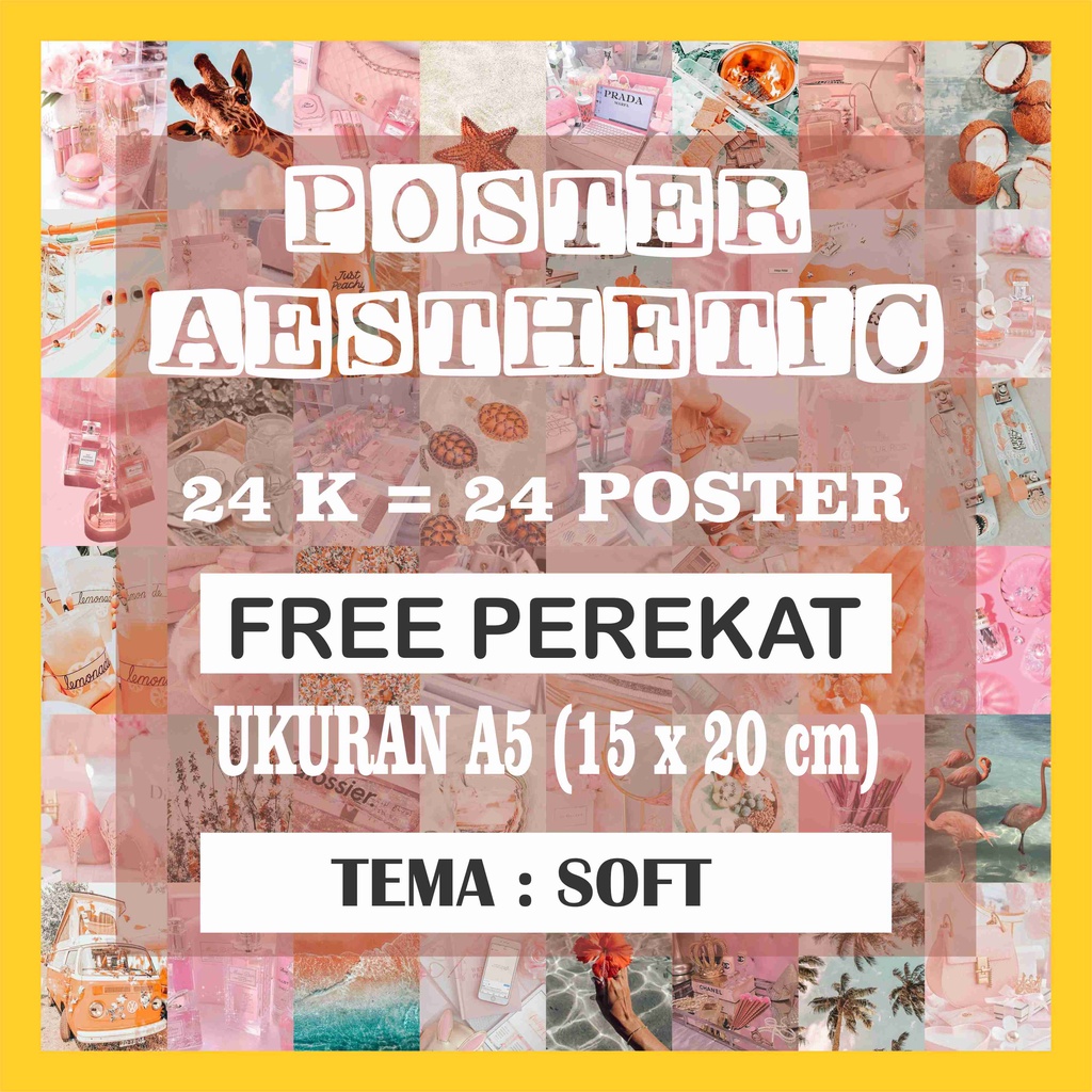 Soft Theme - Aesthetic Wall Poster 24pcs (15 x 20) l Aesthetic l Wall ...