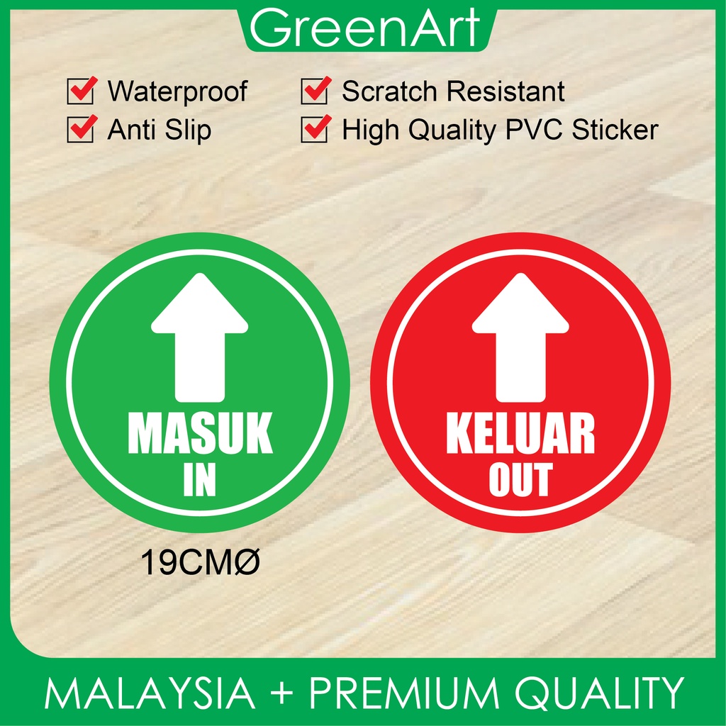 Premium Quality In Out Sticker Social distancing SOP Arrow Diameter ...