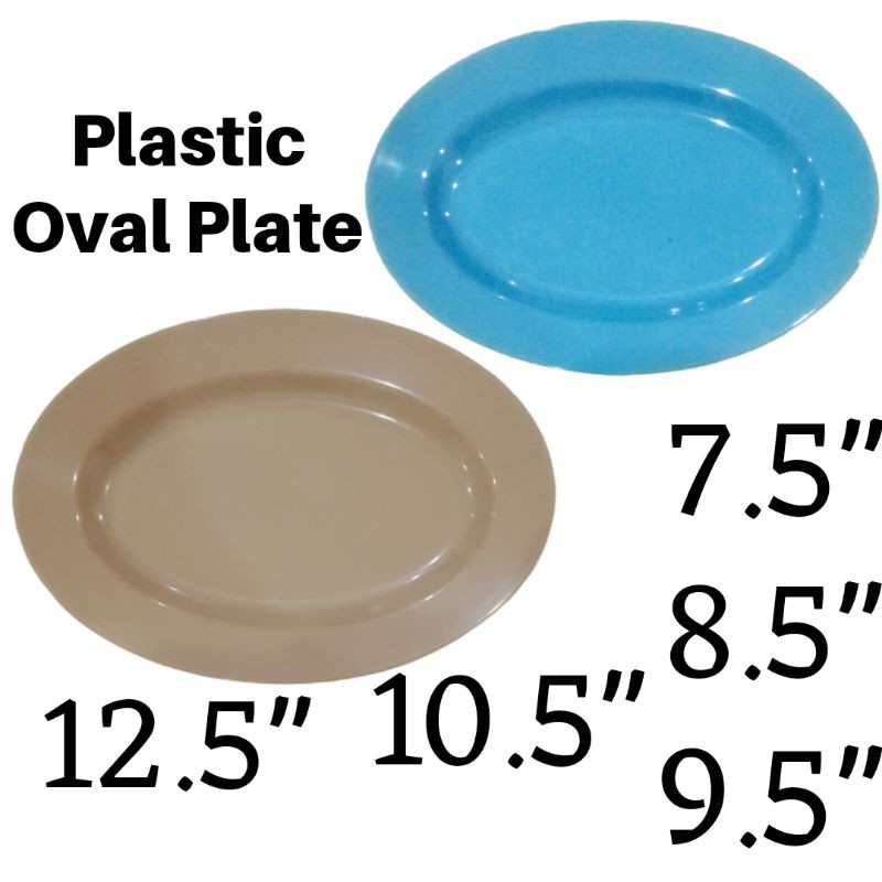 Oval Plastic Plate Blue and Brown Flat🔥READY STOCK🔥 | Shopee Malaysia