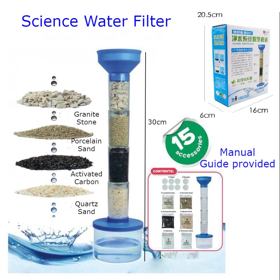 Science Experiments Kit Water Filter and Rocket English Manual Guide ...