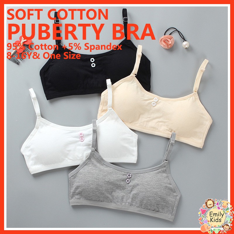 [B210] 7-14Y Soft Cotton Girl Bra For Teen Girl Small Vest Underwear ...