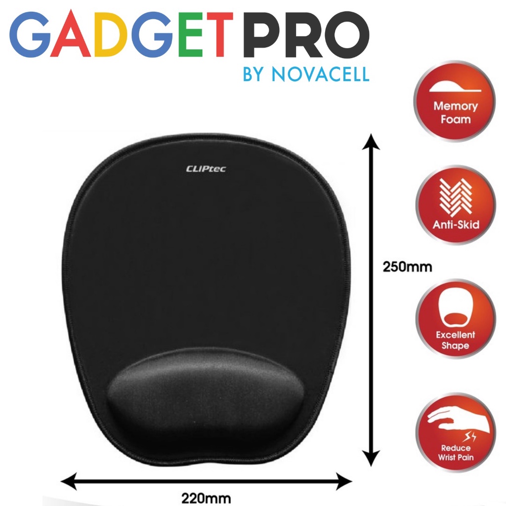 CLiPtec RZY298 Wrist Rest Memory Foam Mouse Pad (Big Foot) | Shopee ...