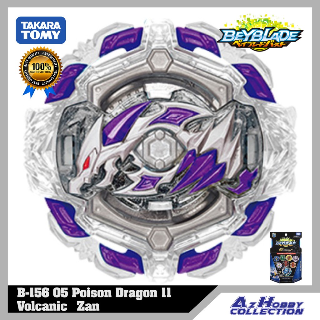 [NEW] Original Takara Tomy Beyblade GT Burst Booster - B-156 05 Poison Dragon 11 Volcanic' Zan ...