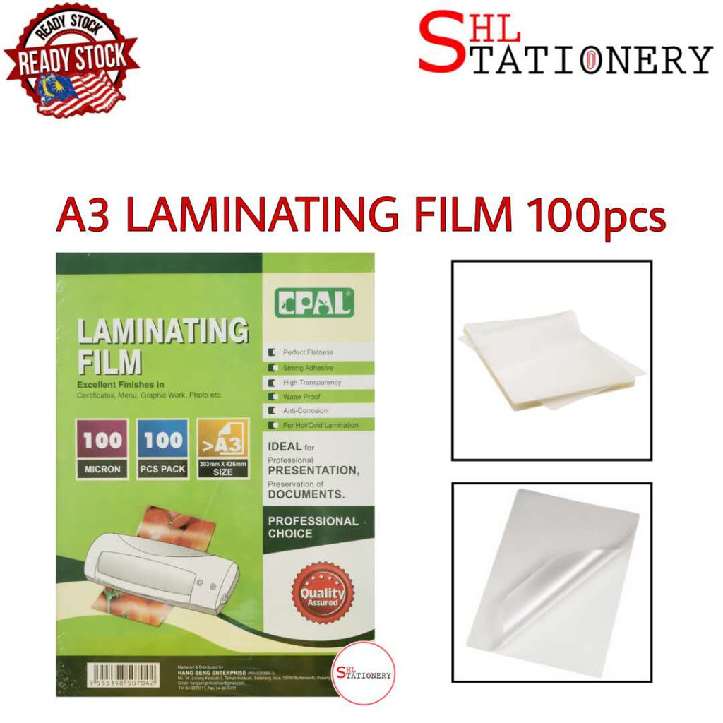 EPAL Laminating Film A3 Size 303mm x 426mm 100 Micron 100 Sheets ...